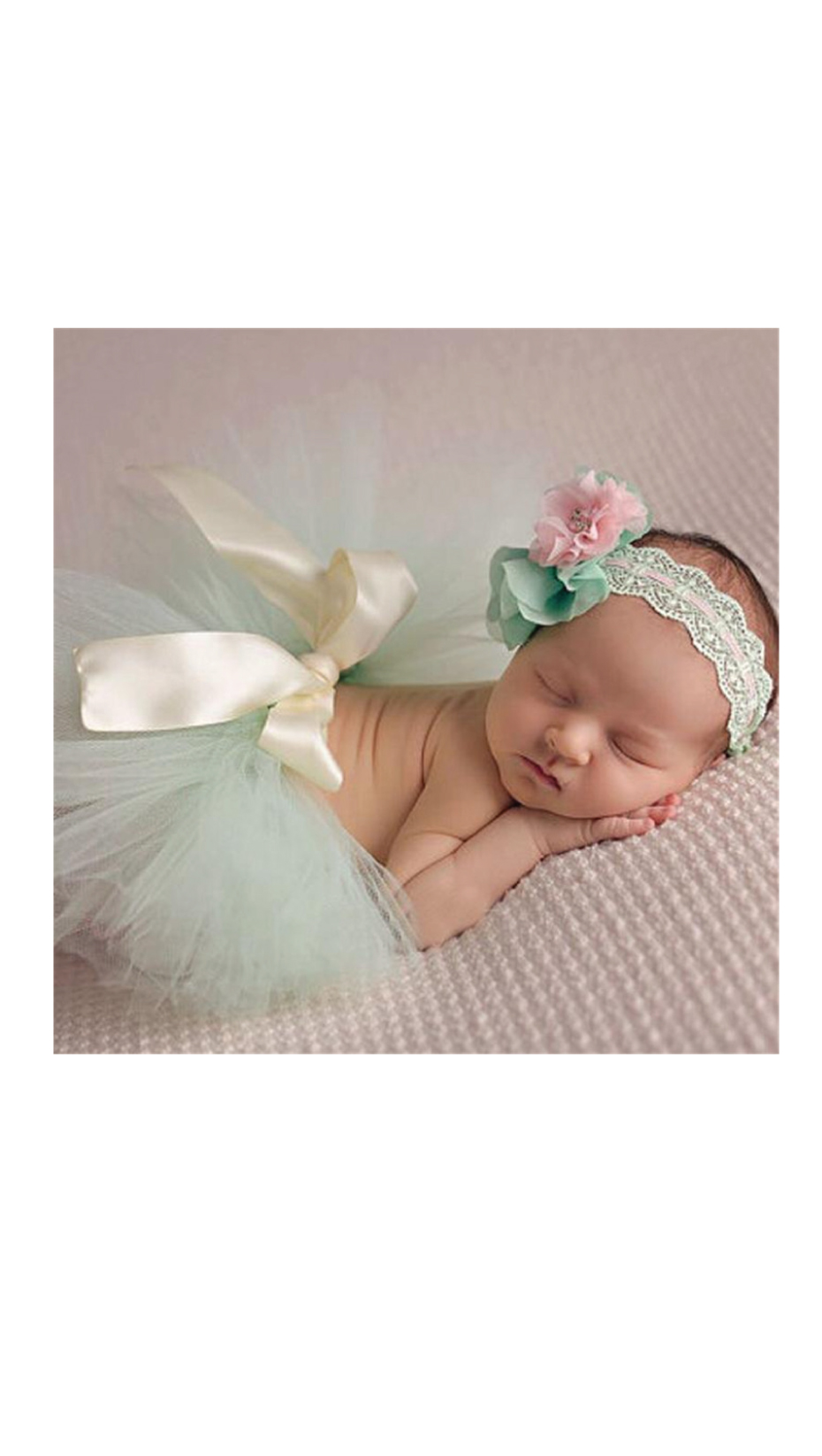 Costum pentru fetite stil fusta tutu verde menta